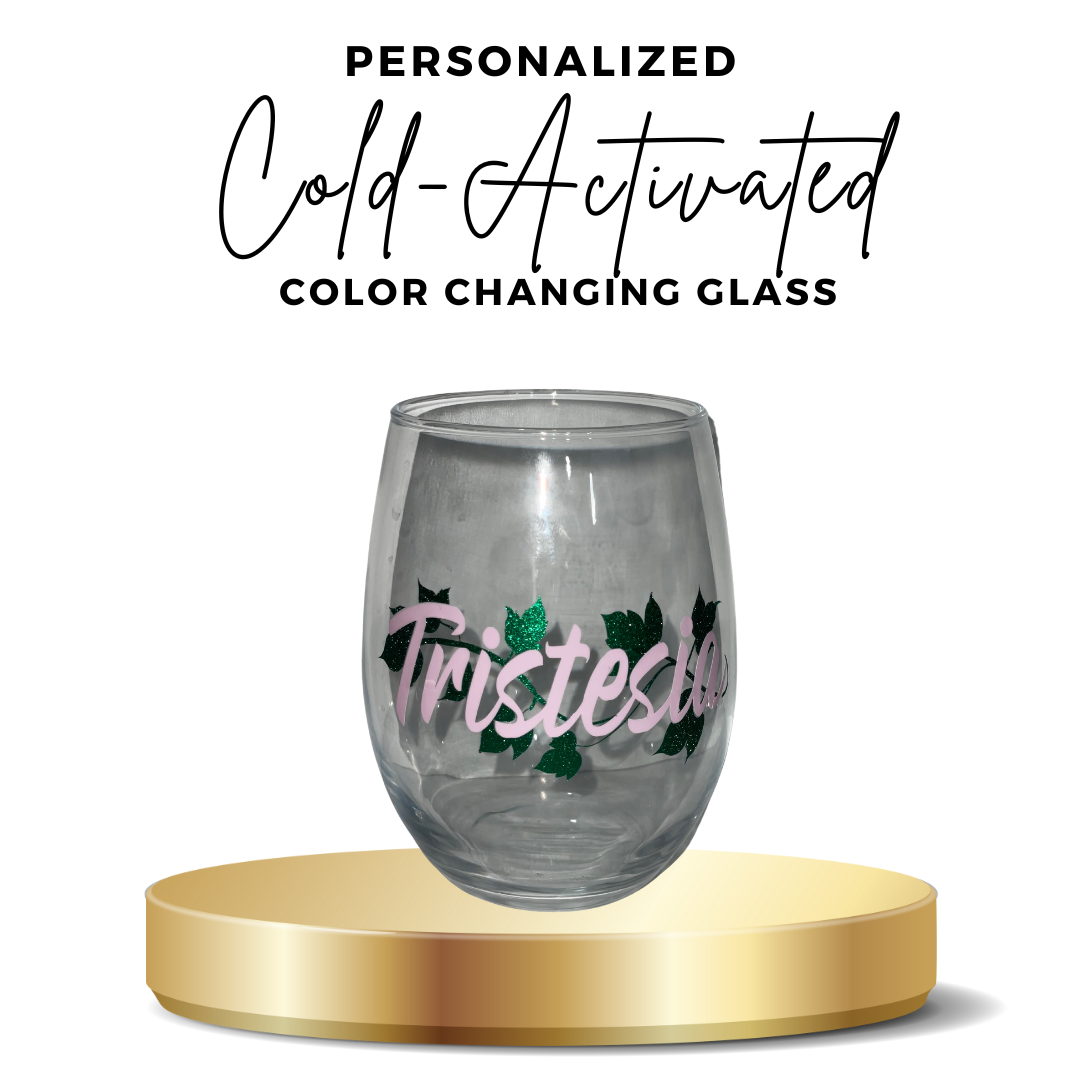 Personalized Ivy Vine Stemless Wine Glass Creative Designs By Tristesia